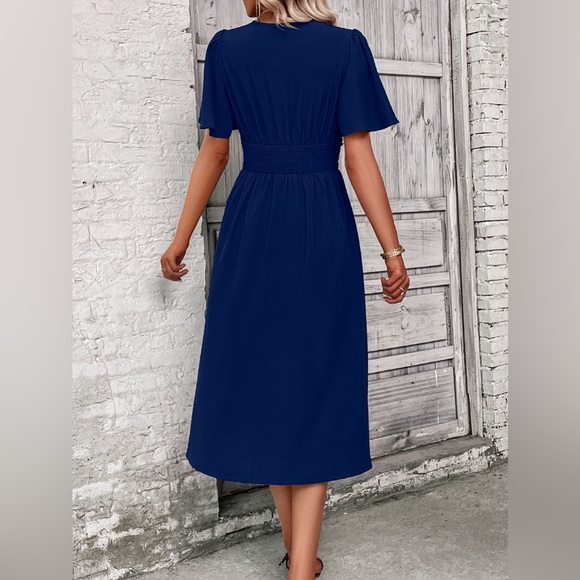 Dresses | Surplice Flutter Sleeve Midi Dress | Poshmark